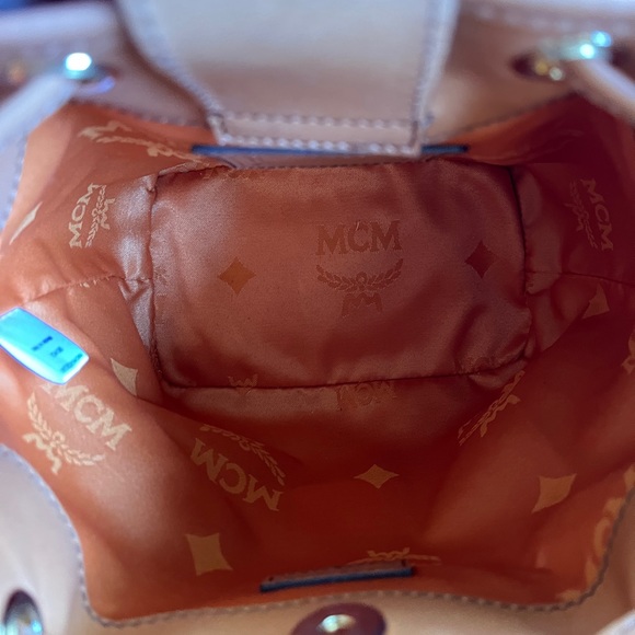 MCM | Bags | Mcm Dessau Visetos Mini Drawstring Bucket Bag | Poshmark